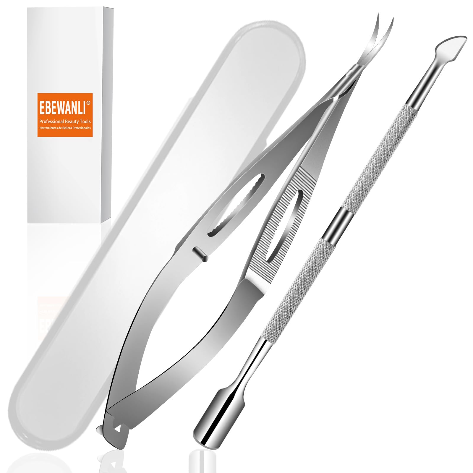 Amazon.com: EBEWANLI Cuticle Scissors Extra Fine Curved, Professional ...