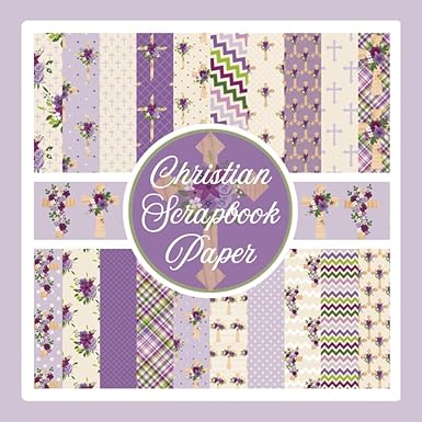 Christian Scrapbook Paper: Floral Cross Religious Craft Paper Pad For ...