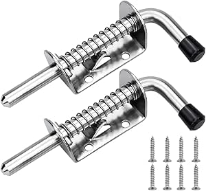 E-TING 2 Packs 5 Inch Spring Loaded Latch Pin with 8 Screws, Heavy Duty ...
