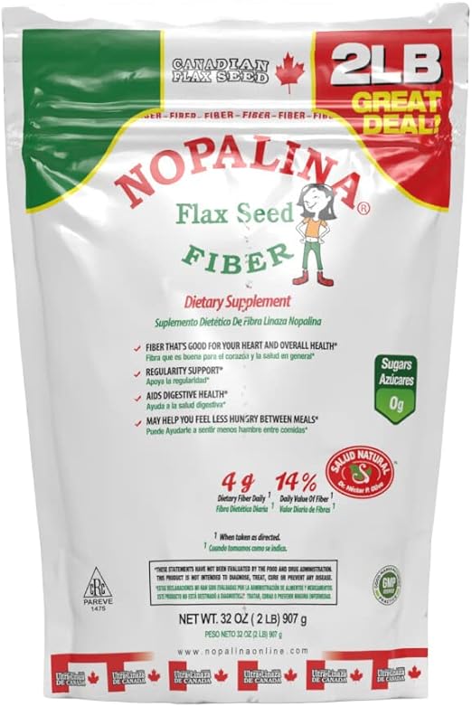 Amazon.com: Nopalina Flax Seed Fiber Supplement 2 lb Bag : Health ...