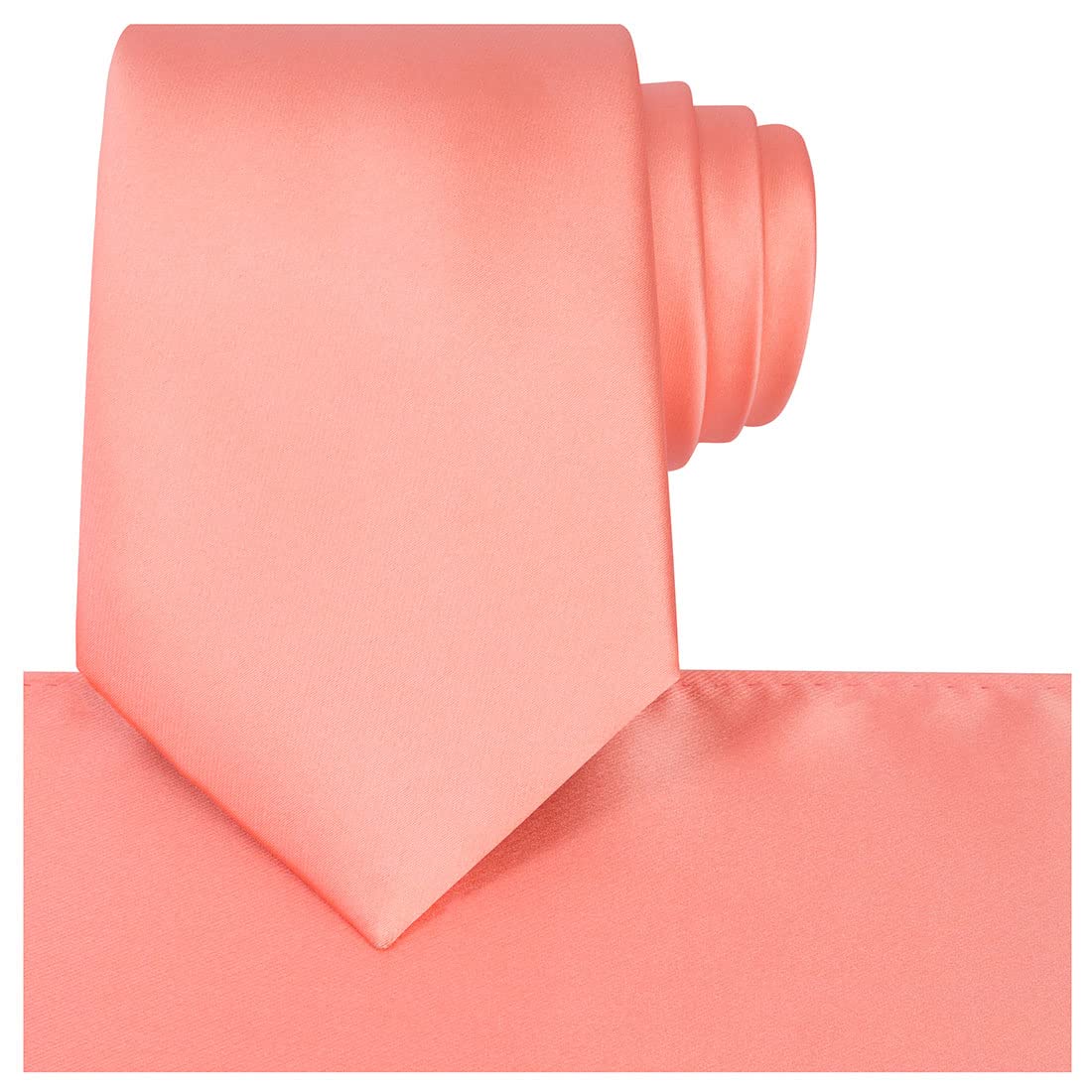 Snapklik.com : Mens Peach Satin Tie Set Solid Ties For Men Necktie ...