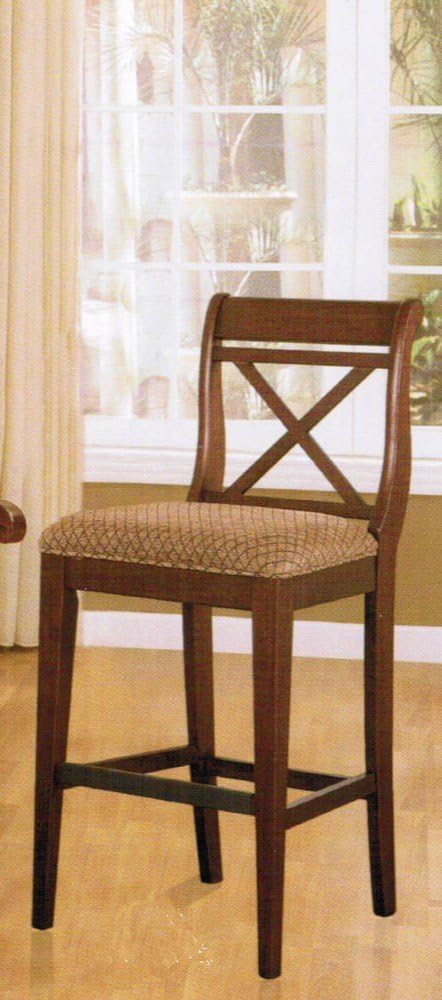 Amazon.com: Set of 2 Bar Stools - Contemporary Walnut Finish : Home ...