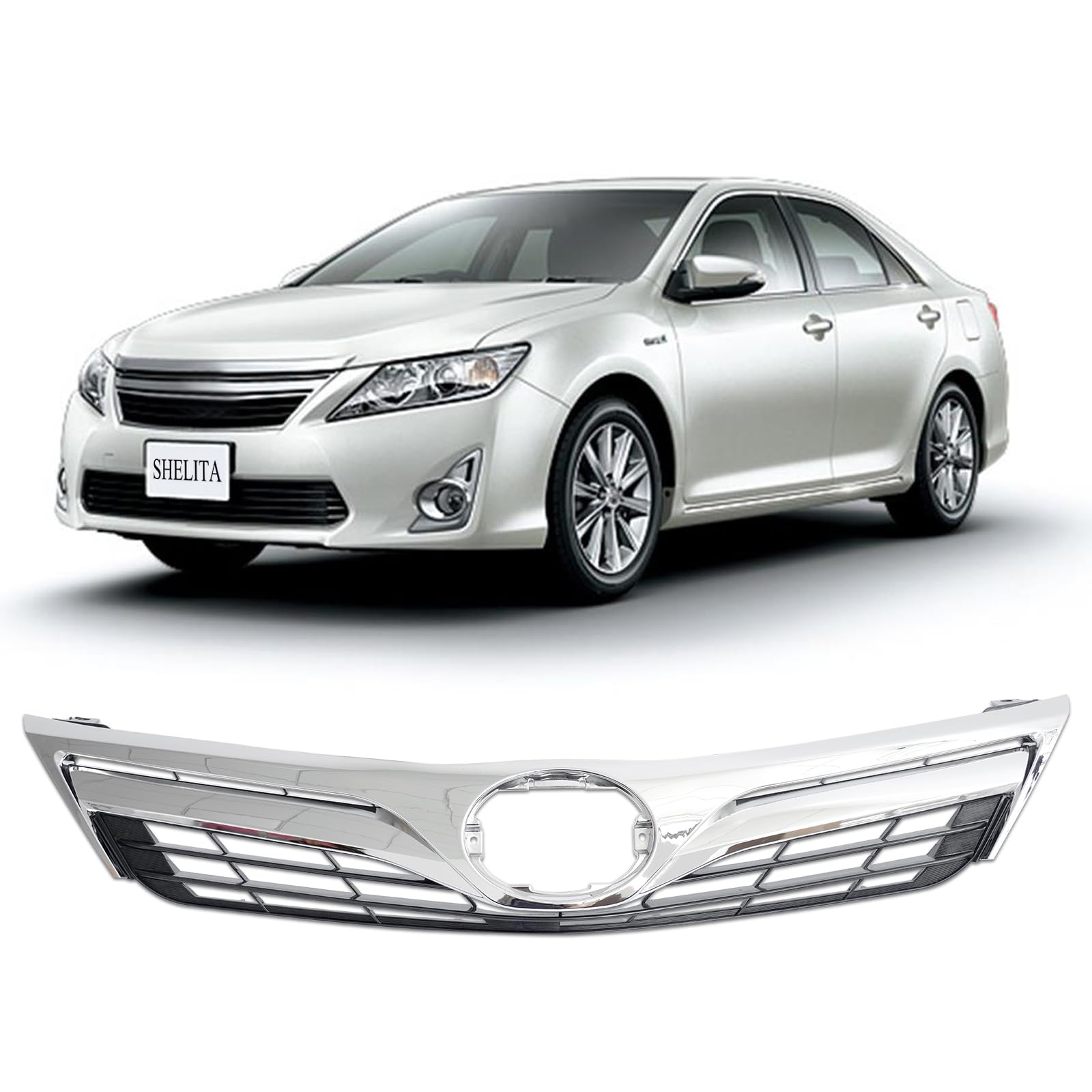 Amazon.com: Shelita Front Upper Grille Chrome Bumper Grill for Toyota ...