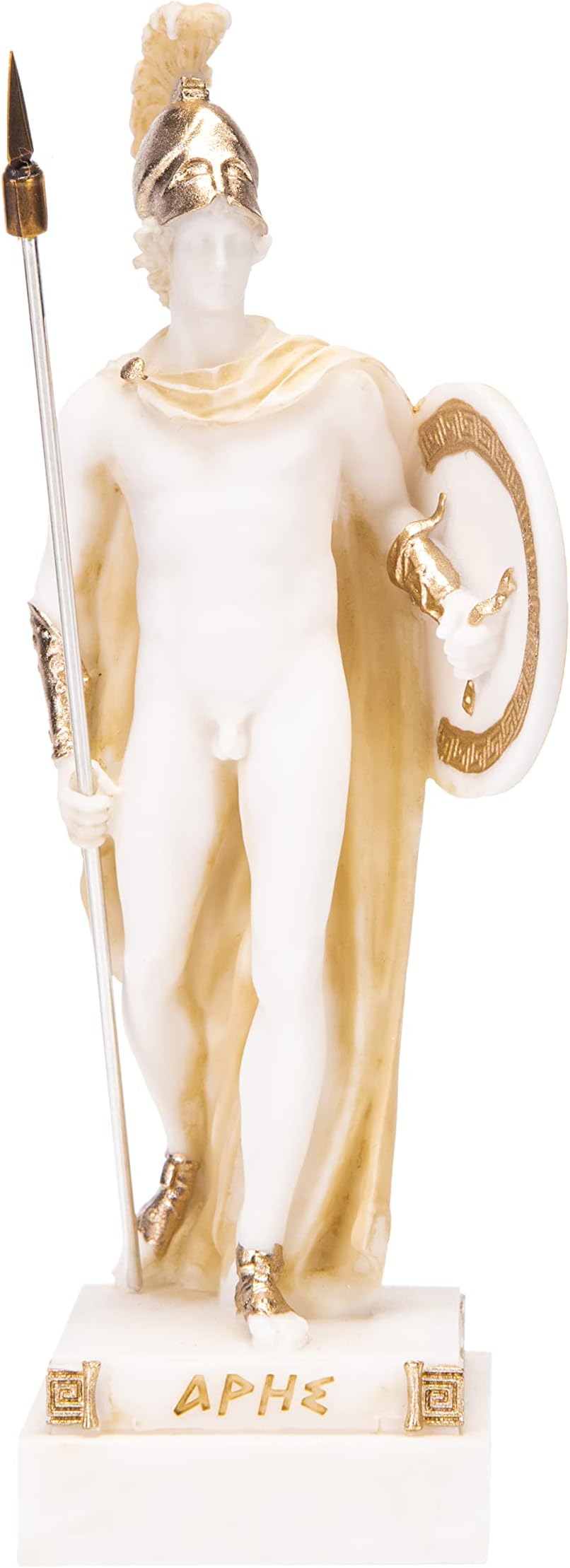 Amazon.com: Ares Mars War God Zeus Son Roman Statue Alabaster Gold Tone ...