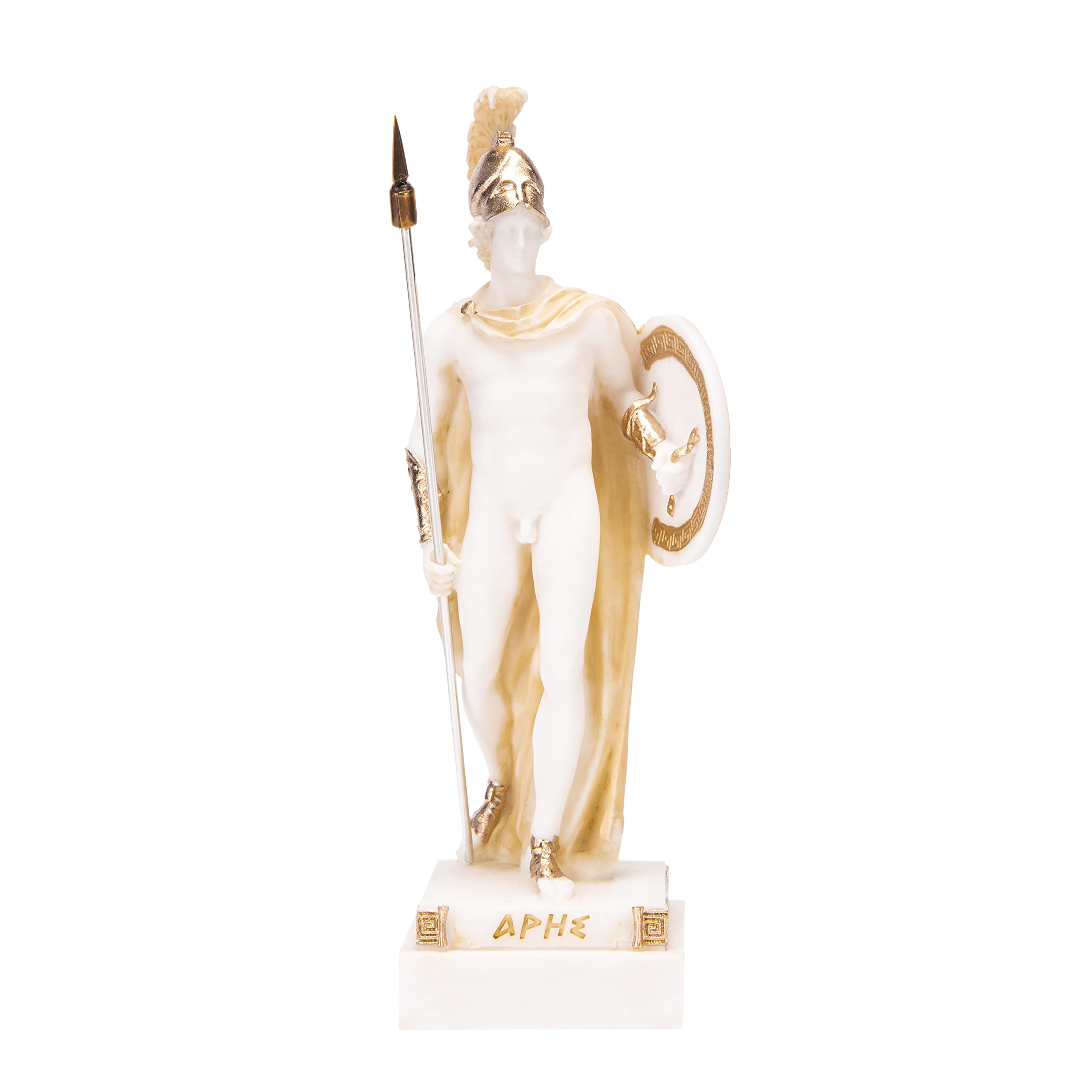 Amazon.com: Ares Mars War God Zeus Son Roman Statue Alabaster Gold Tone ...