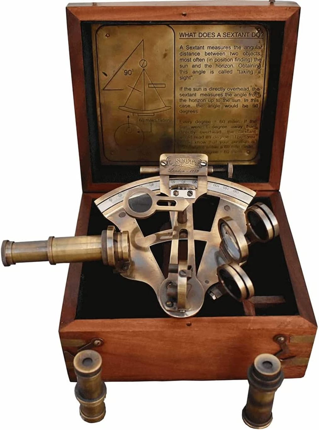 Amazon.com: Malla Nautical 8" Brass Working Navigational Sextant Inc ...