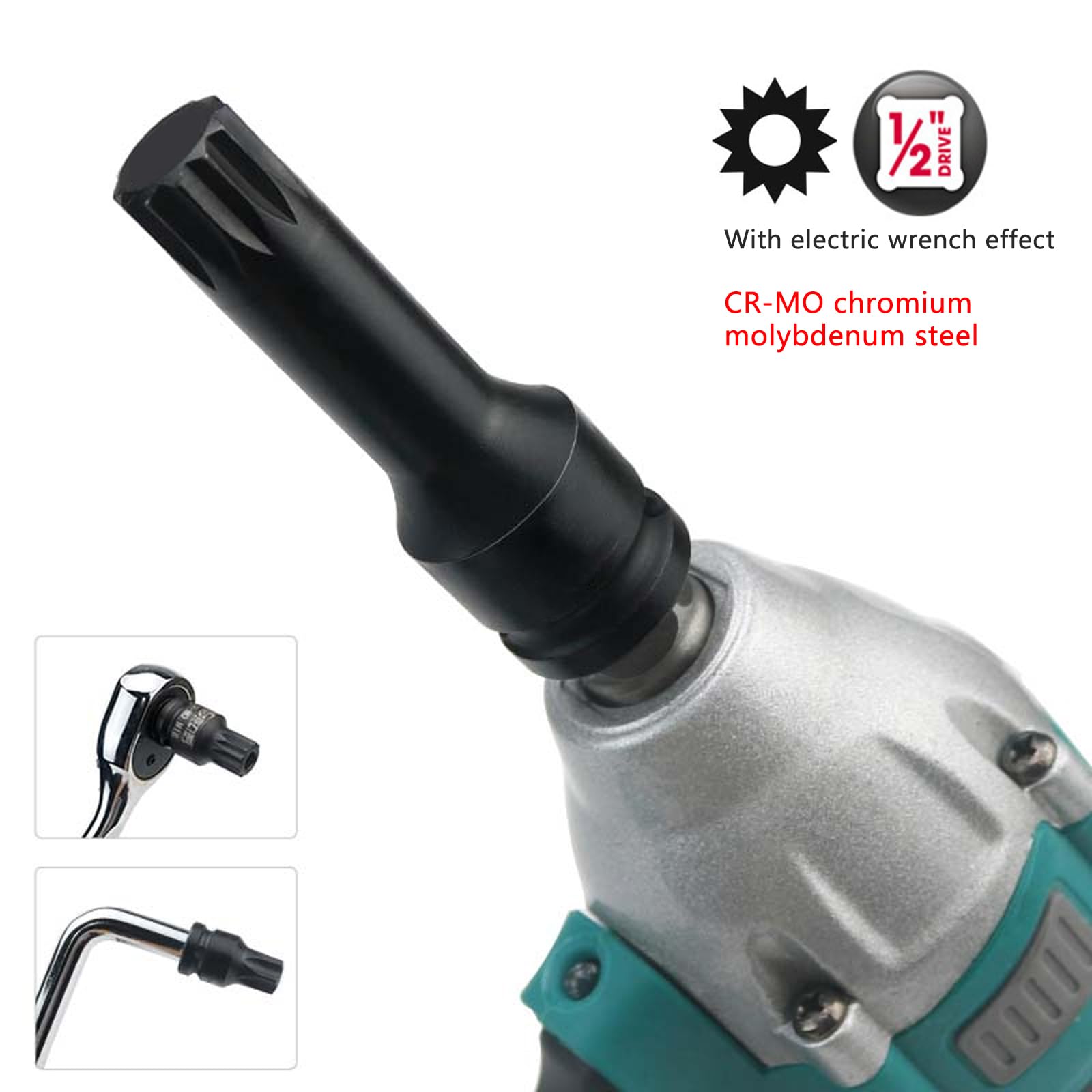 Snapklik.com : 3/8 Inch Torx Impact Socket Set,10pcs Impact Torx Star ...