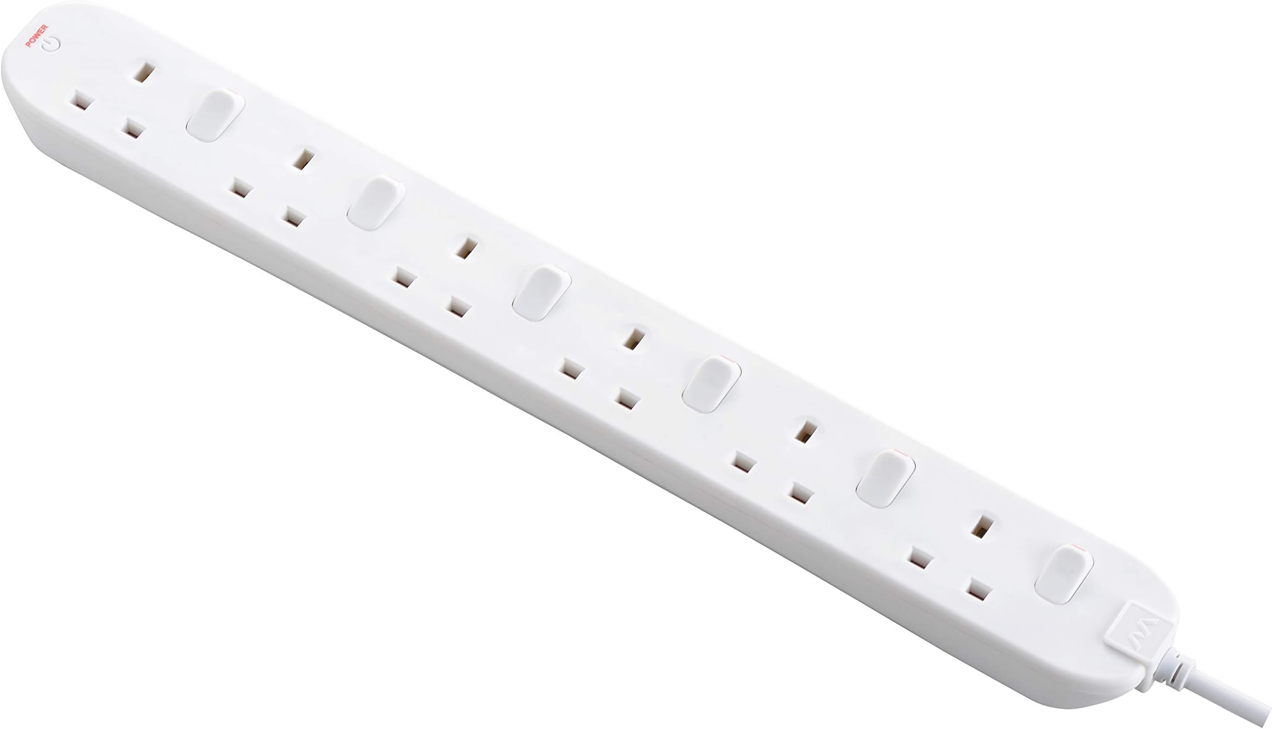 Mercury | 6 Gang Extension Lead with Surge Protection | 2 Metre: Amazon ...