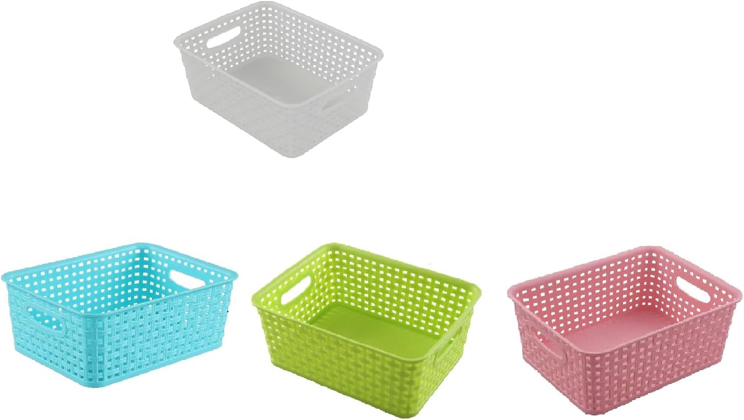 Amazon.com: DynkoNA Colored Plastic Weave Basket, Small Storage Basket ...