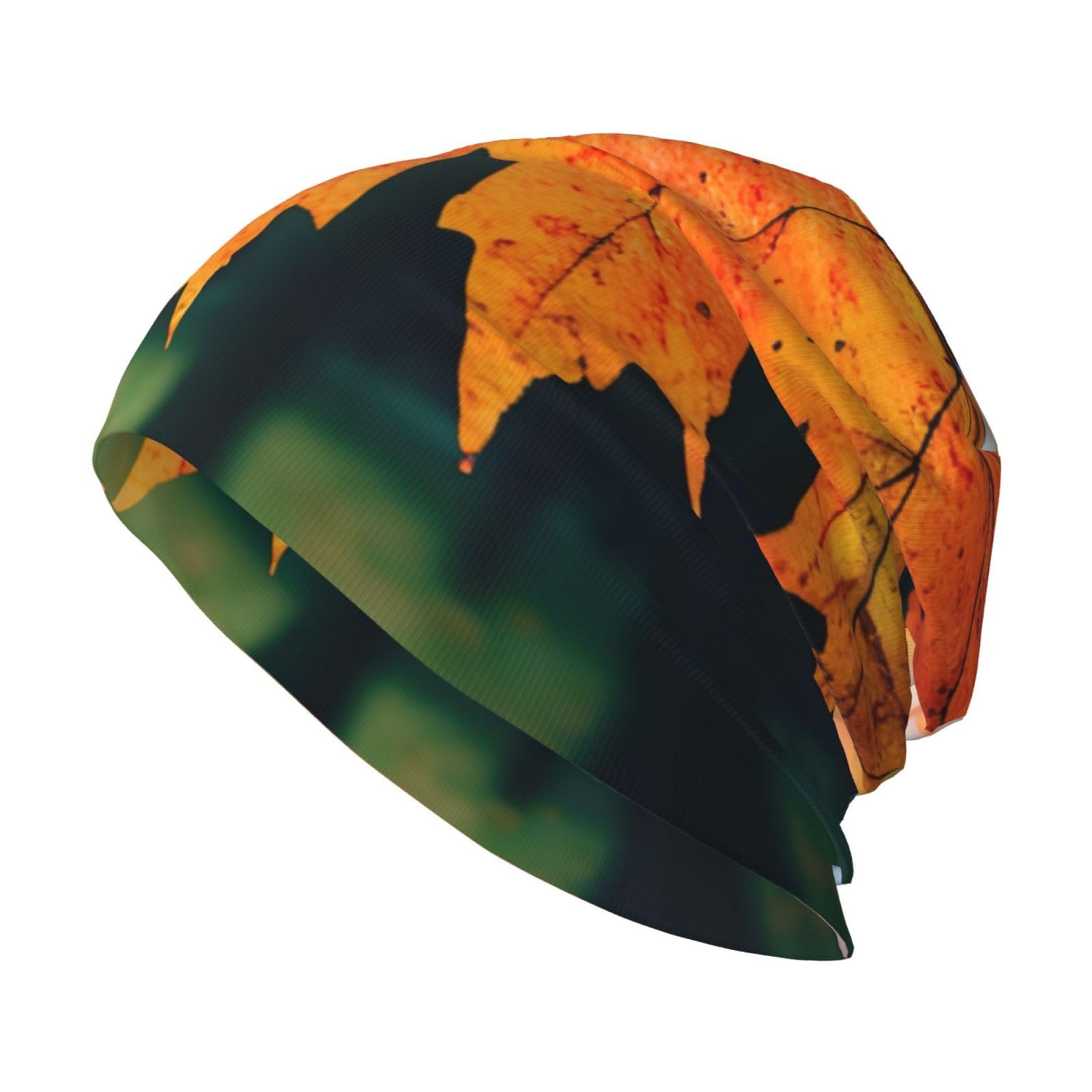 가을 패턴 프린트 웃긴 비니 모자 남성 및 여성 겨울 따뜻한 패션 니트 모자 스키 모자 검정 Kr