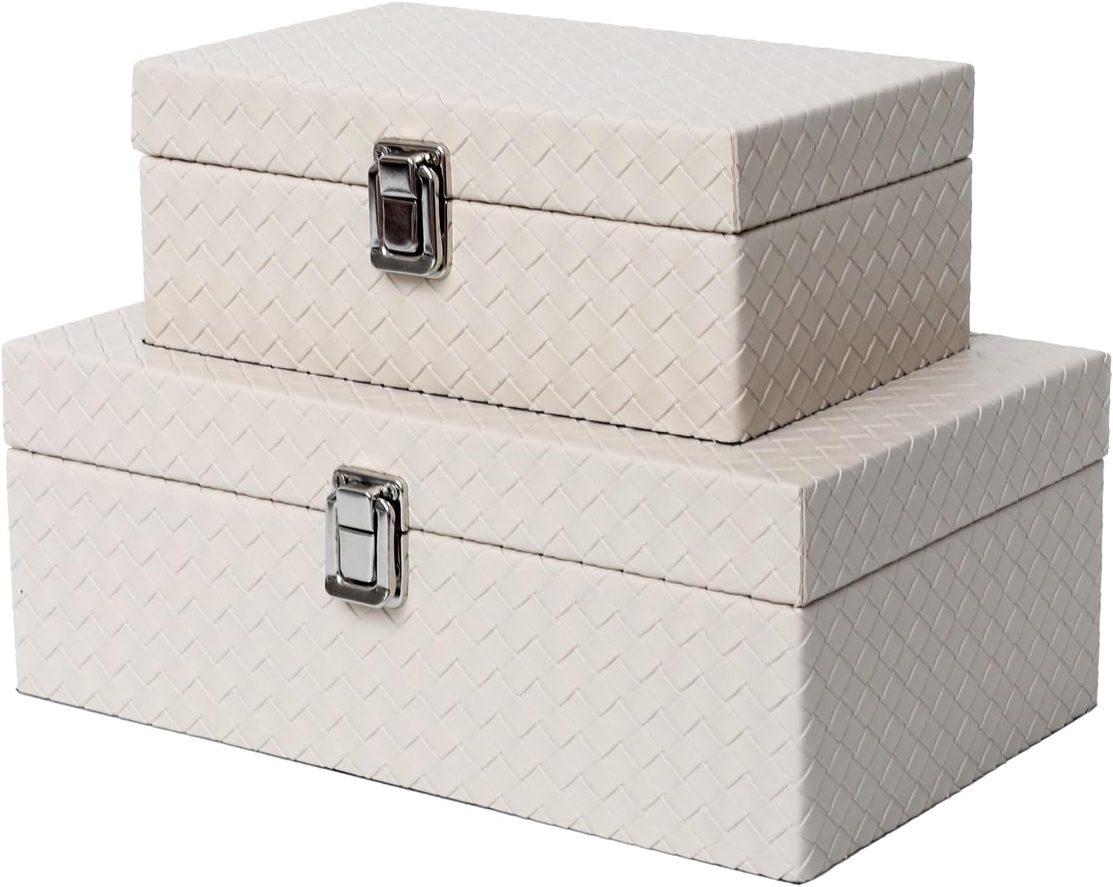Amazon.com: HofferRuffer Faux Leather Jewelry Boxes, Decorative Boxes ...