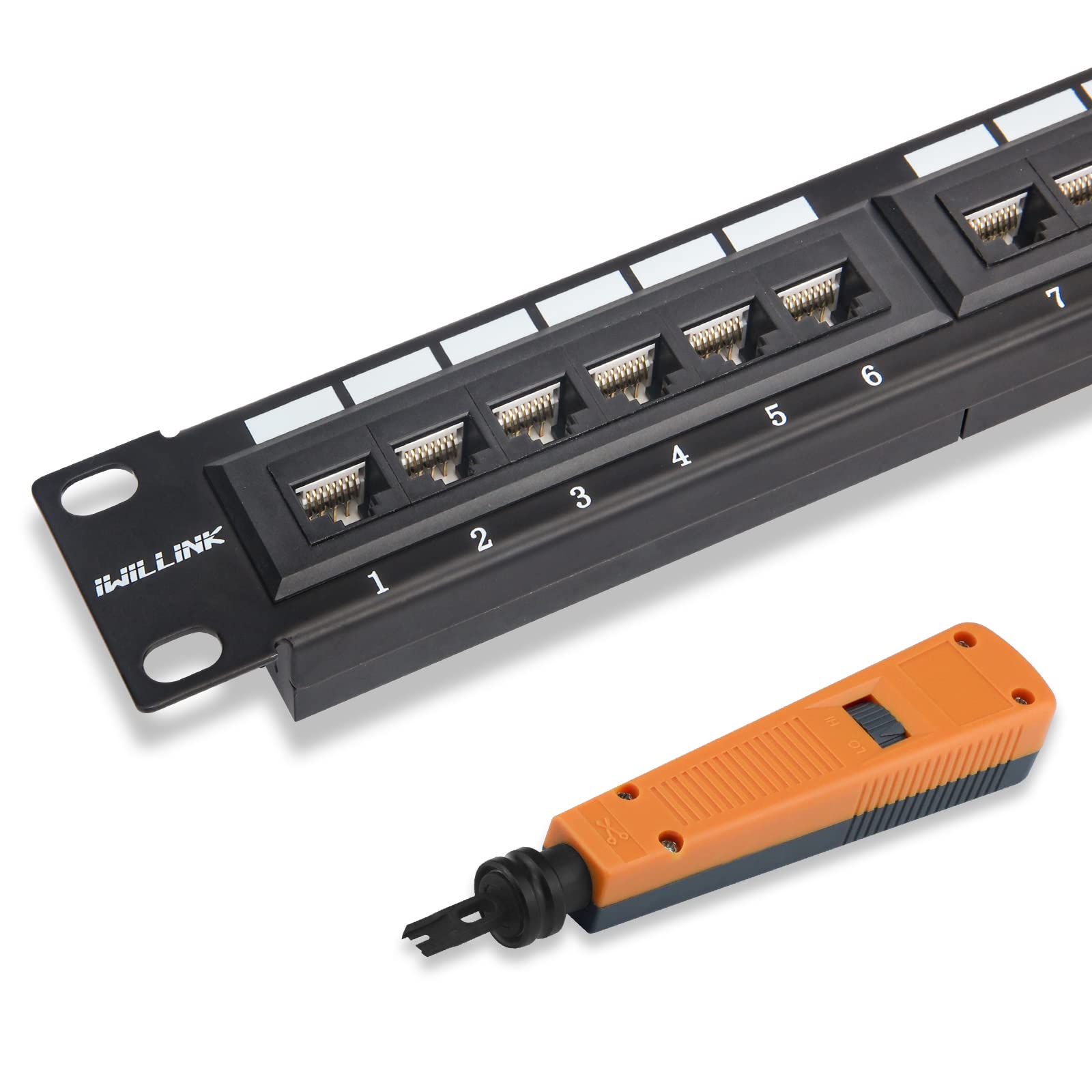 Amazon.com: iwillink 24 Port Patch Panel and 1-Pack 110 Punch Down Tool ...