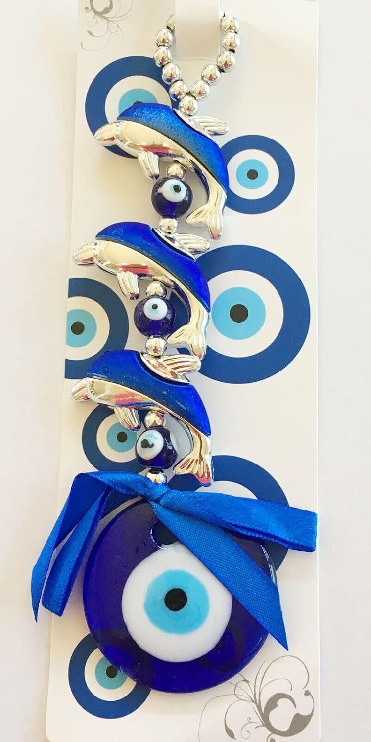 Amazon.com: 3 Dolphin Evil Eye for Car Door Office Hanging Good Luck ...