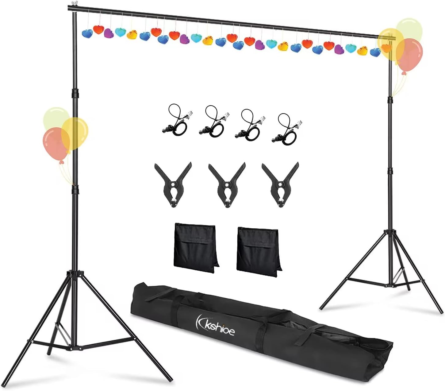 Amazon.com : Kshioe Backdrop Stand 6.5x10FT Photo Background Stand Kit ...