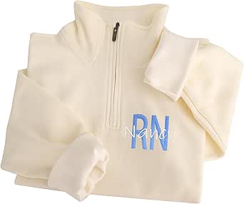 Amazon.com: Exlarify Personalized Nurse Track Jacket, Embroidered RN ...