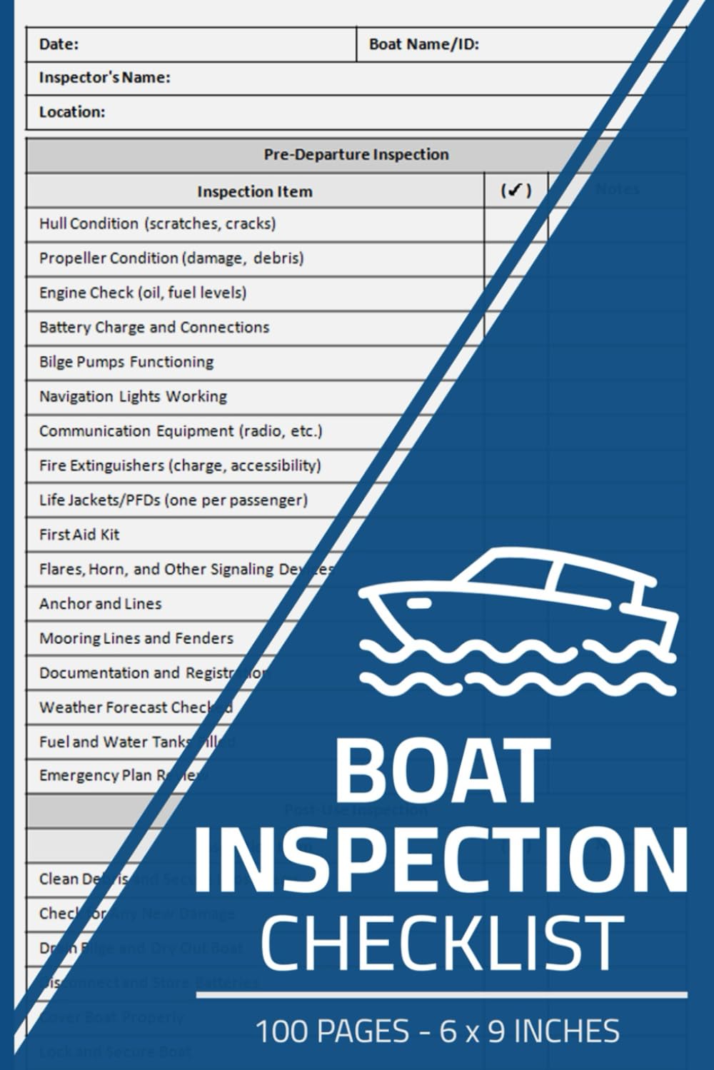 Boat Inspection Checklist: Boat Pre-Departure Inspection Book | Safety ...