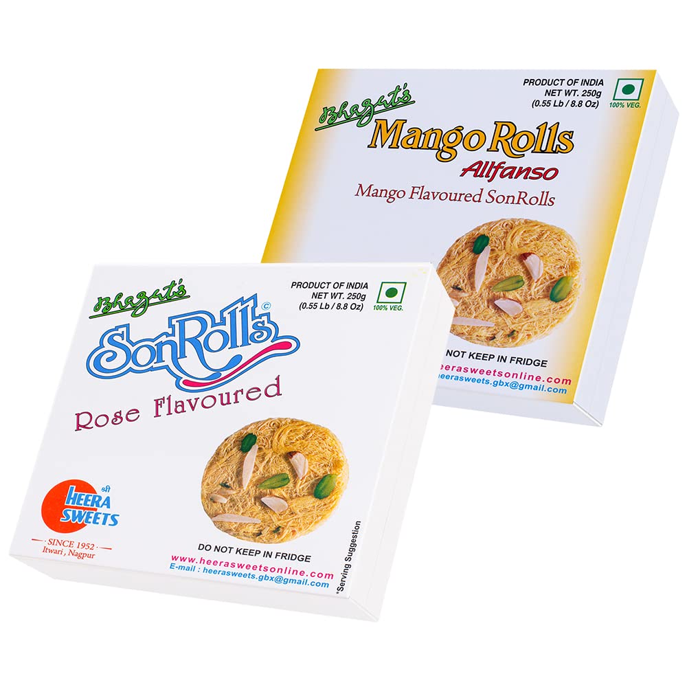 Bhagat's Heera Sweets SonRoll Combo | Mango and Rose Flavoured (250g ...