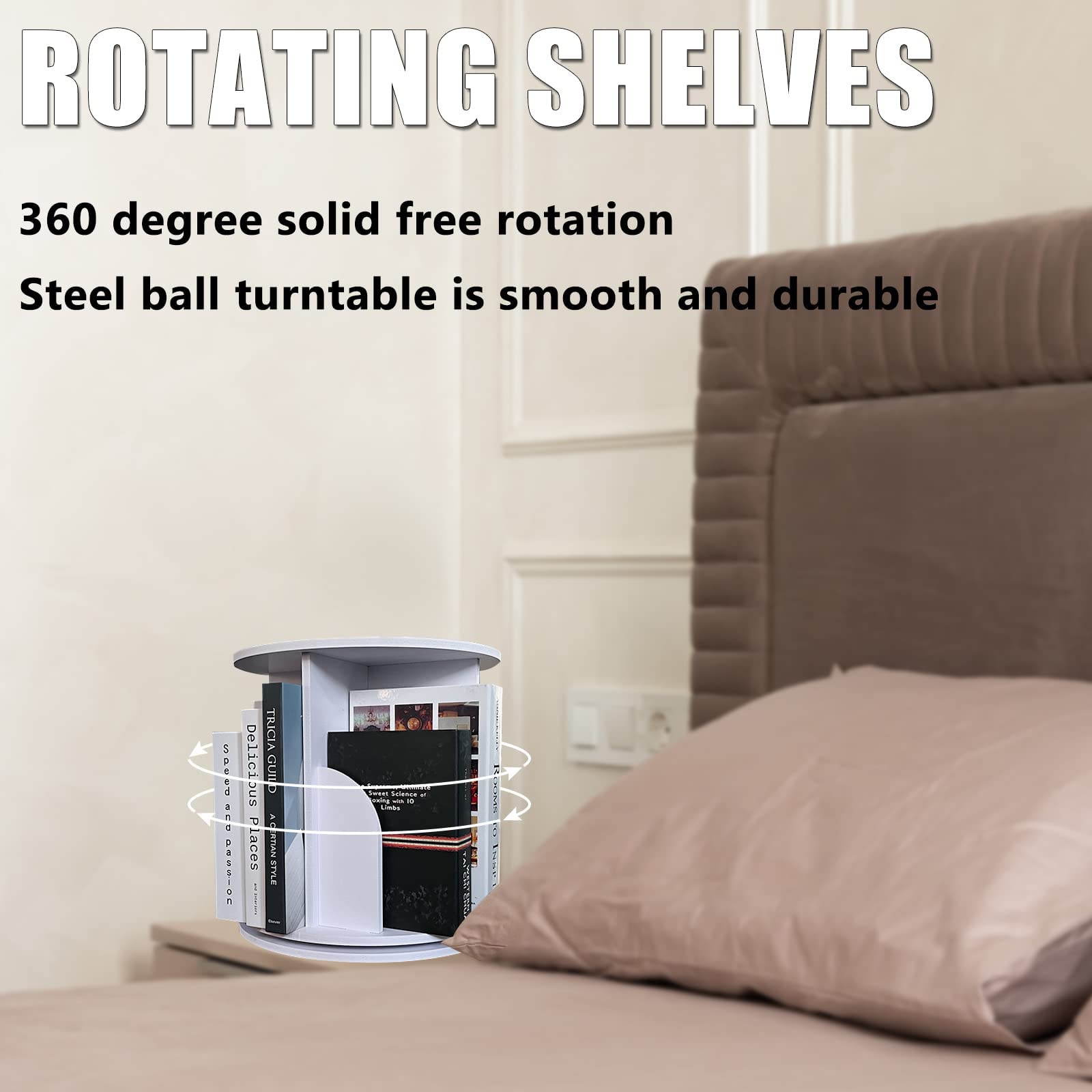 Snapklik.com : YGYQZ Rotating Desktop Bookshelf For Office, Revolving ...