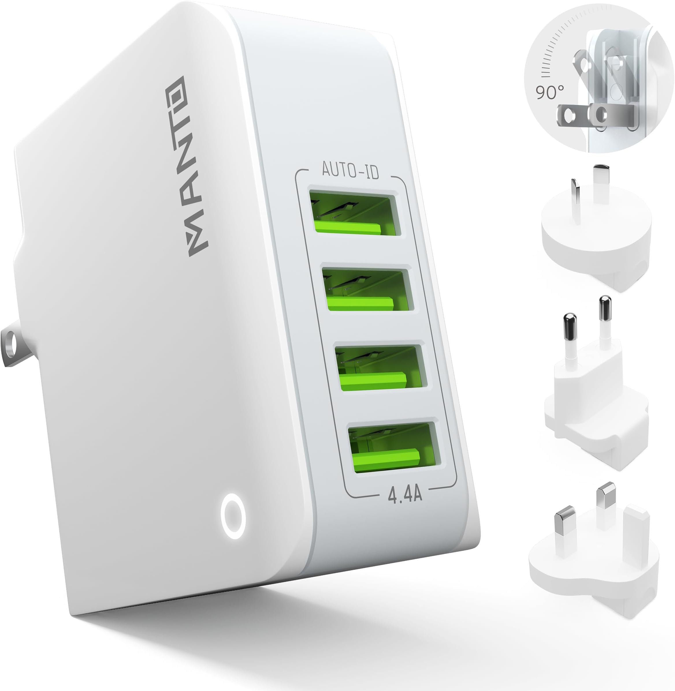 Amazon.com: Anker Charger, 40W 4-Port USB Phone Charger with Foldable ...