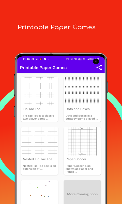 Printable Paper Games - App on Amazon Appstore