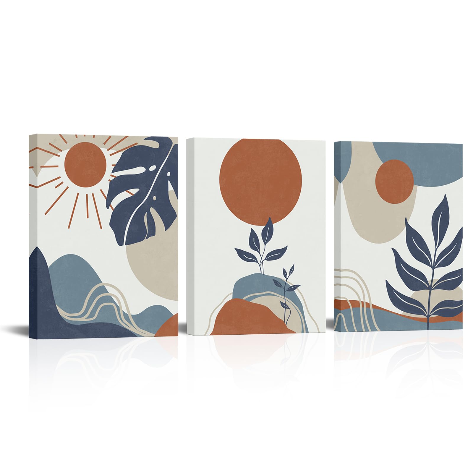 Amazon.com: HOMEOART 3 Piece Boho Wall Art Prints Mid Century Modern ...