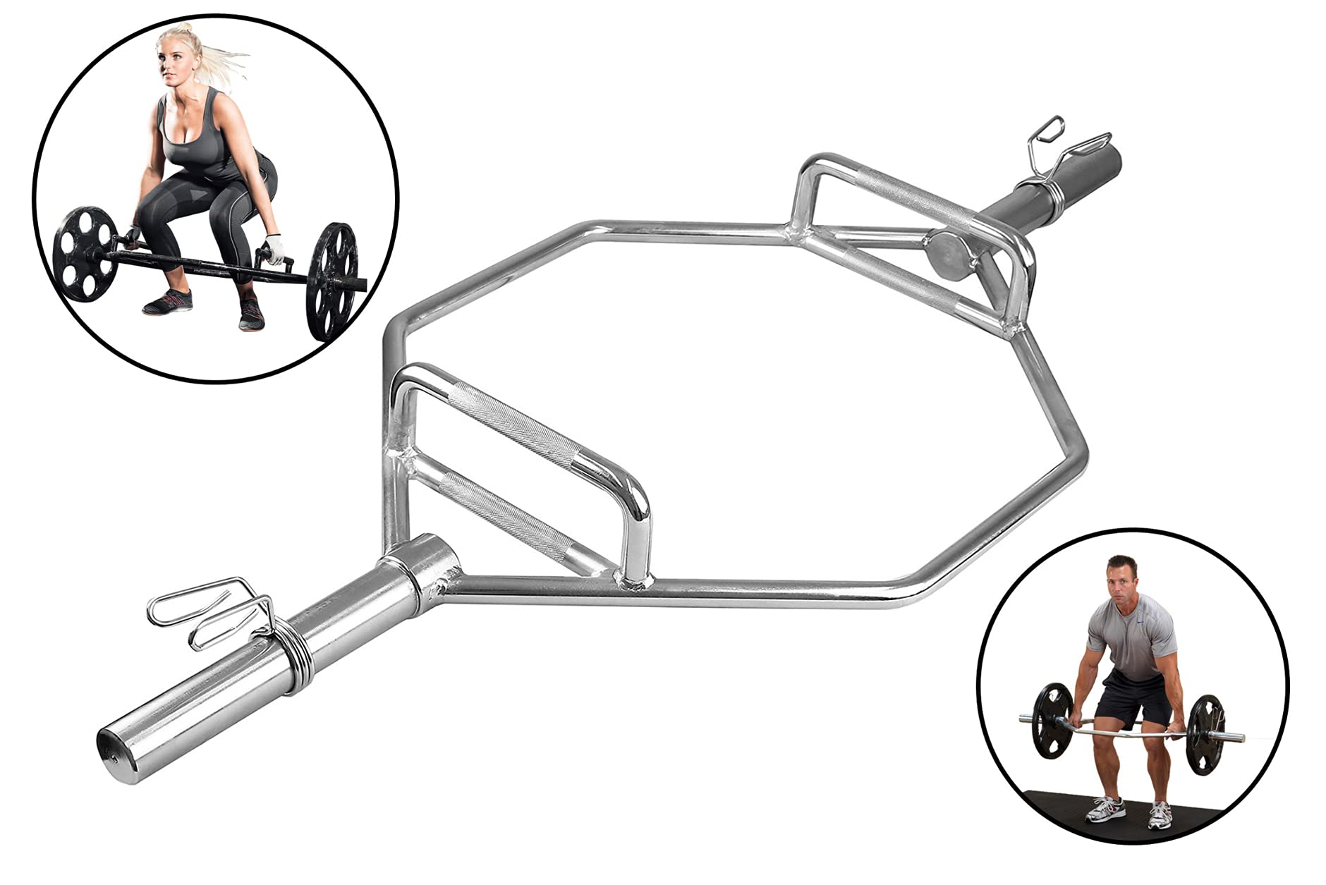 Body Revolution 5ft Olympic Hex Shrug Trap Bar Knurled Handles For body-revolution-5ft-olympic-hex-shrug-trap-bar-knurled-handles-for