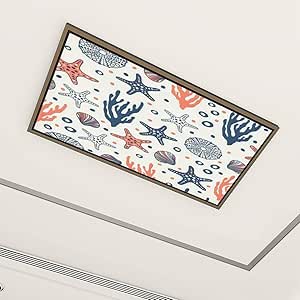 Decorative Fluorescent Light Covers for Ceiling Lights 6 Packs Sea ...