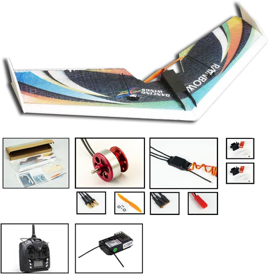 Amazon.com: DW Hobby 3CH EPP Electric Micro Flying Wing Rainbow ZAGI ...