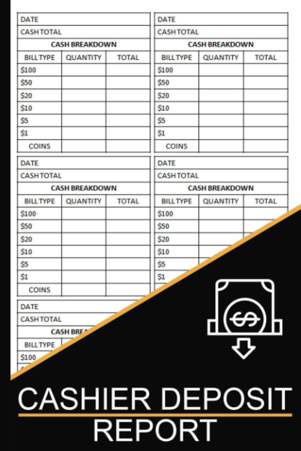 Cashier Deposit Report: Cashier's Deposit Report Log Book, Deposit ...