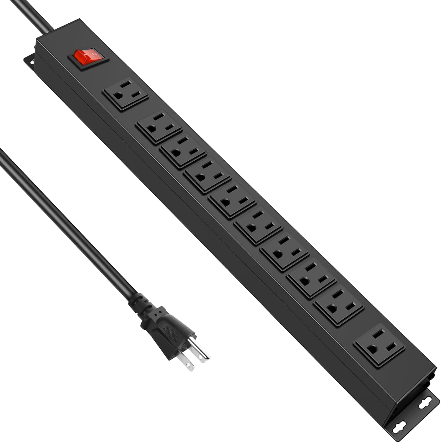 Amazon.com: JUNNUJ 10 Outlet Heavy Duty Power Strip, 2700J Surge ...