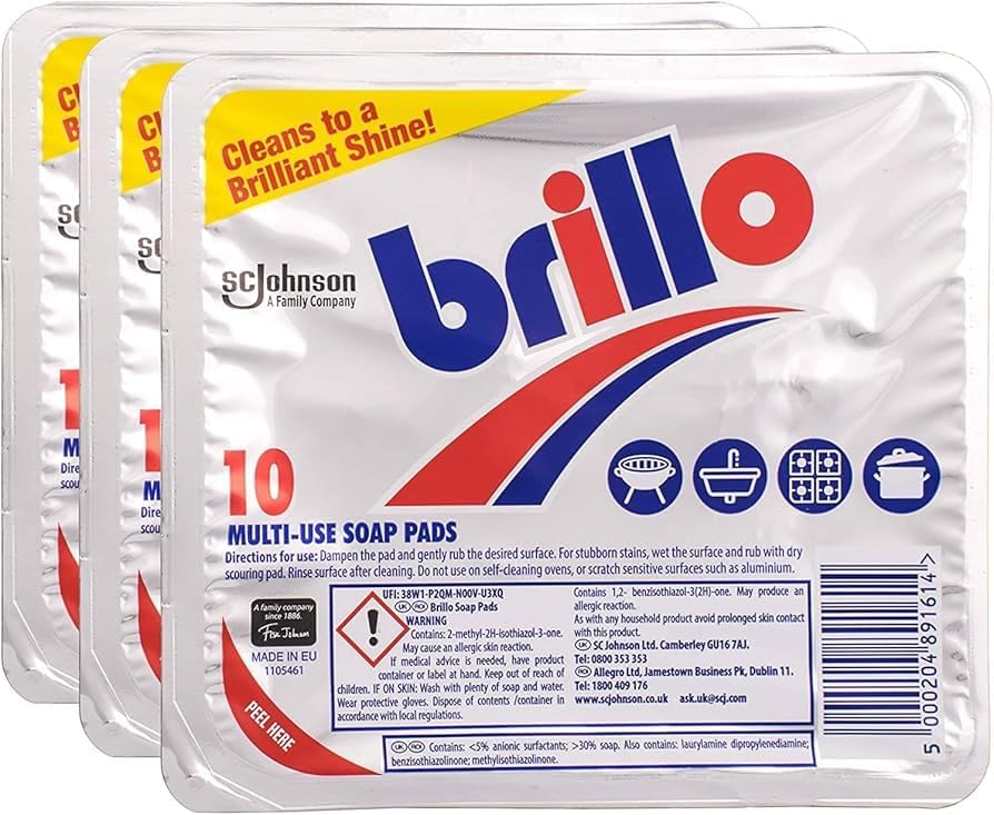 Brillo Multi-Use Soap Pads 10pcs (Pack of 3) | Heavy-Duty Scrubbing ...