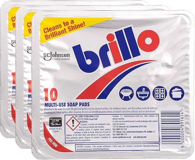 Brillo Multi-Use Soap Pads 10pcs (Pack of 3) | Heavy-Duty Scrubbing ...