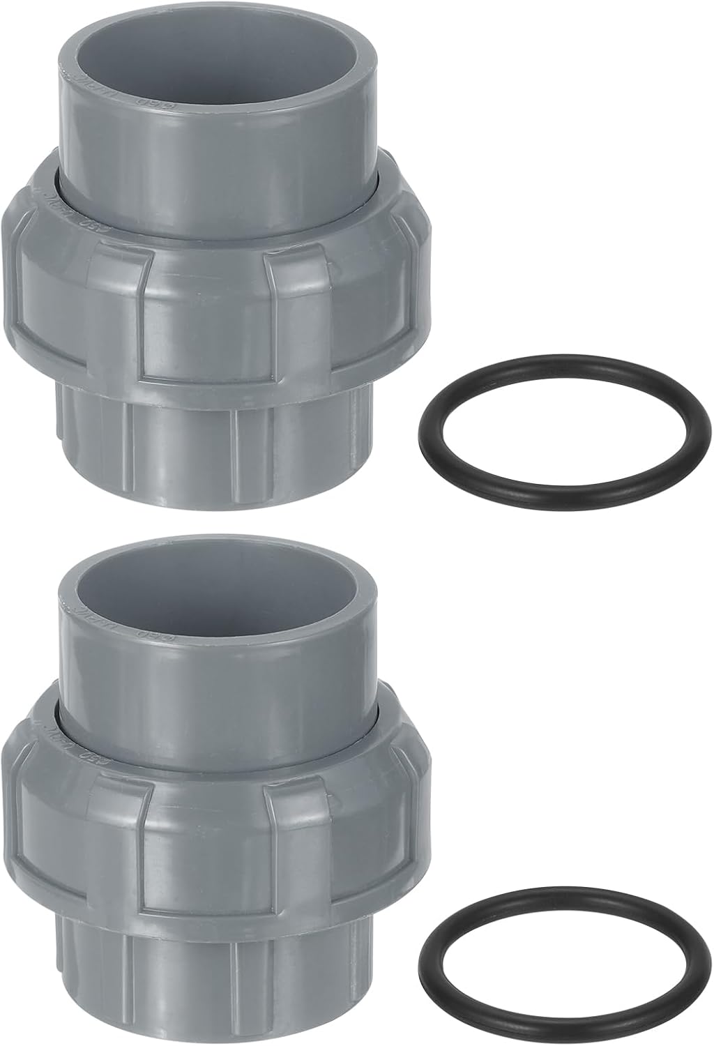 Amazon.com: uxcell PVC Union Pipe Fitting, 2Pcs 1-1/2" PVC Slip Union ...