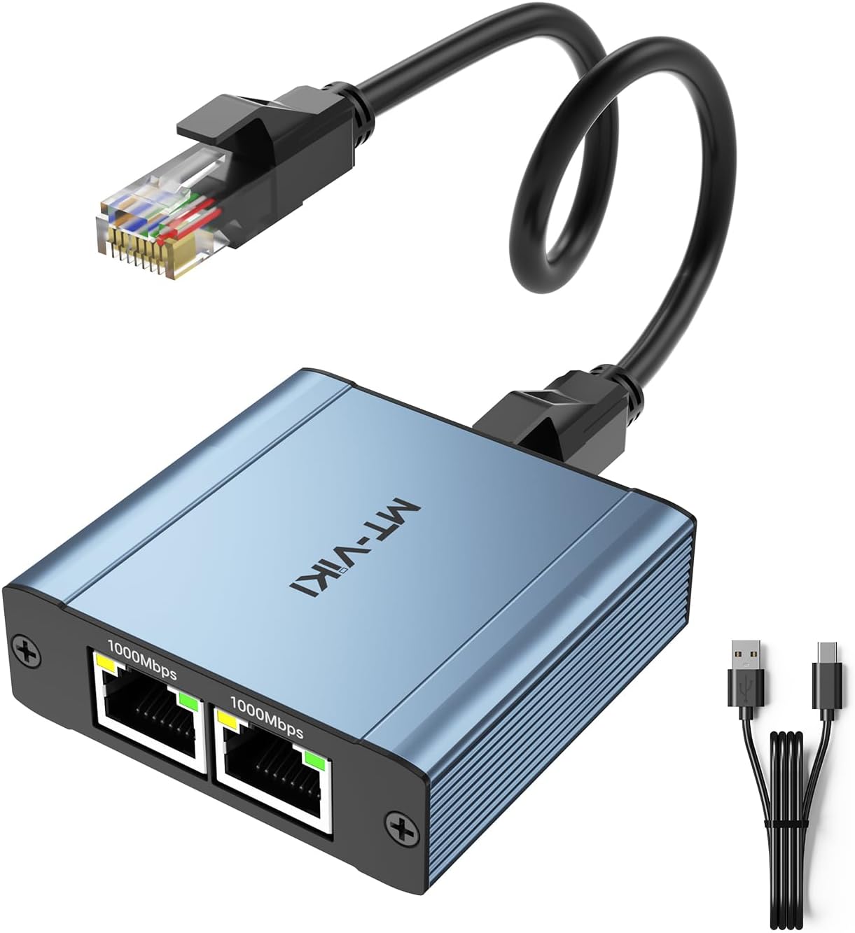 LAN Splitter 1 auf 2 1000 Mbit/s Ethernet Splitter 2 Port Gigabit ...