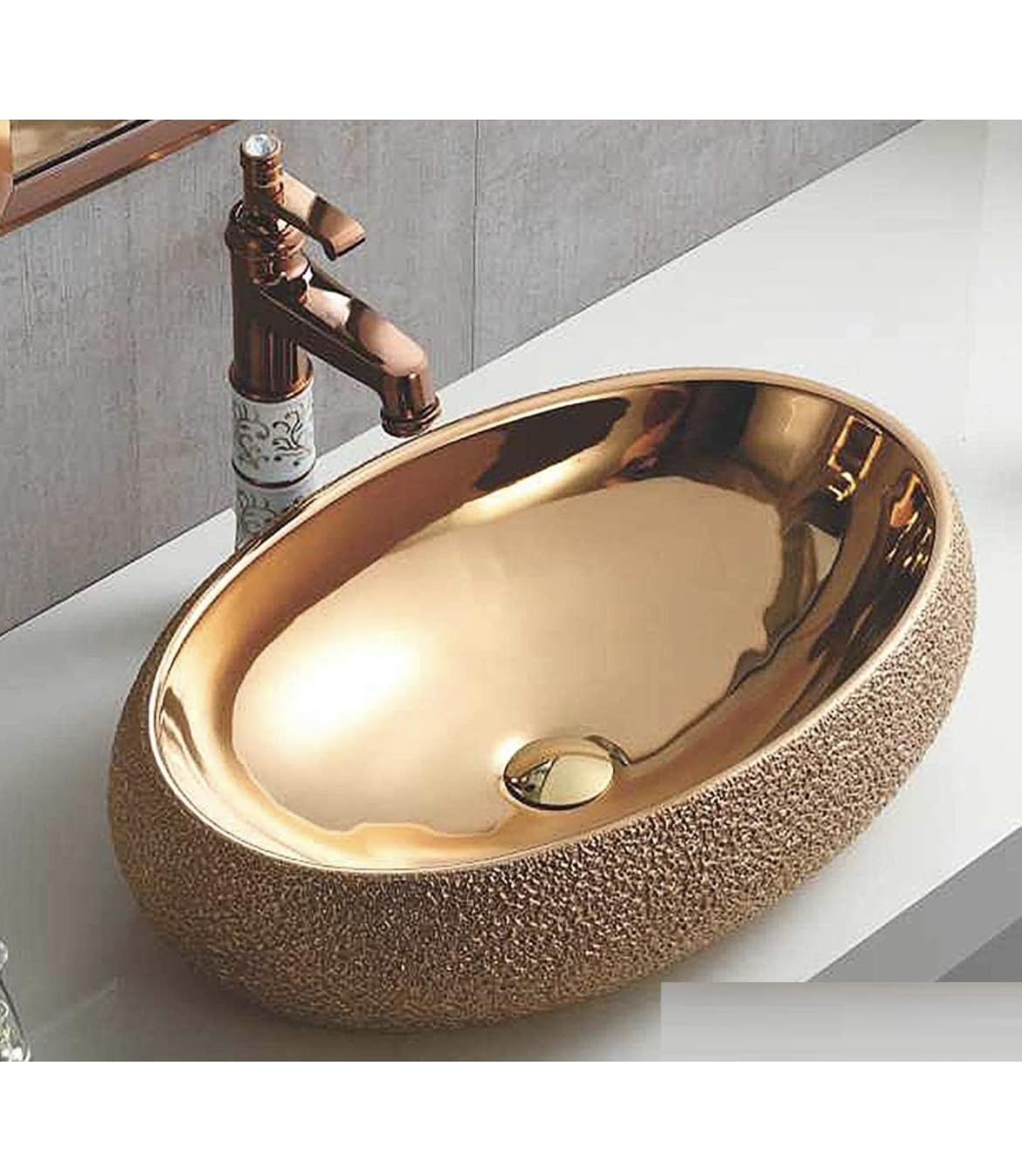 POLO STANDARD, Ceramic Wash Basin Vessel Sink/Over Counter Wash Basin ...