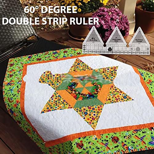 WBTY 45/60/90 Degree Double Strip Ruler, Double Strip Quilting Ruler ...