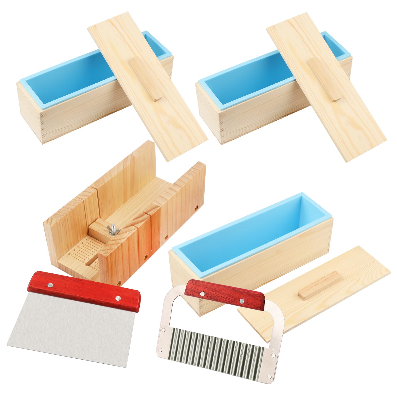 Amazon.com: Premium Soap Making Kit with 3PCS 42oz Silicone Moldss ...