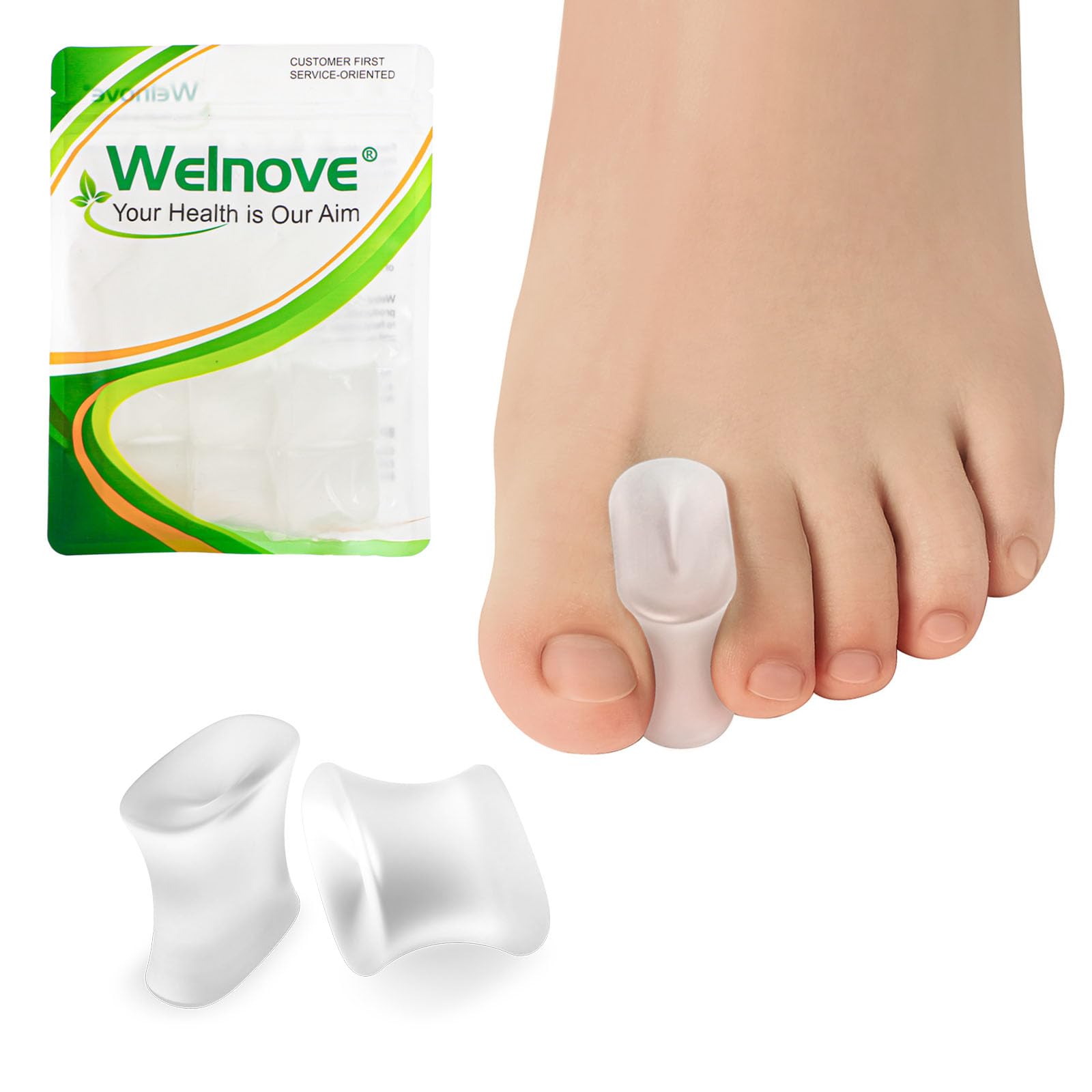 Amazon.com : Welnove Upgraded Gel Toe Separators – 8-Pack Aloe Vera ...