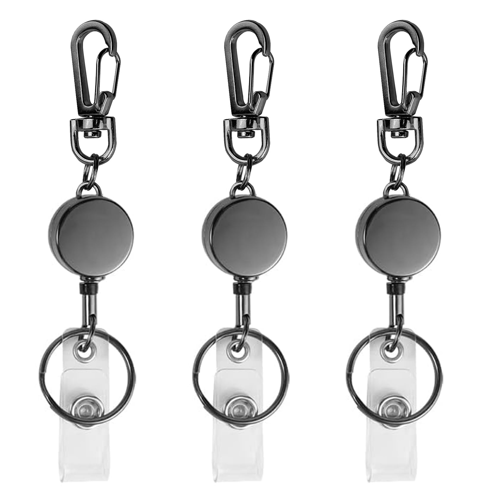 Amazon.com : 3 Pack Retractable Keychain, Retractable Badge Holder ...