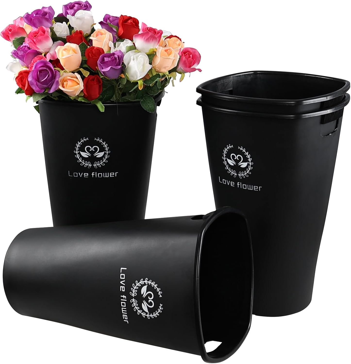 Amazon.com : Asking 19.92" Tall Plastic Flower Vase Buckets, 4 Pcs ...