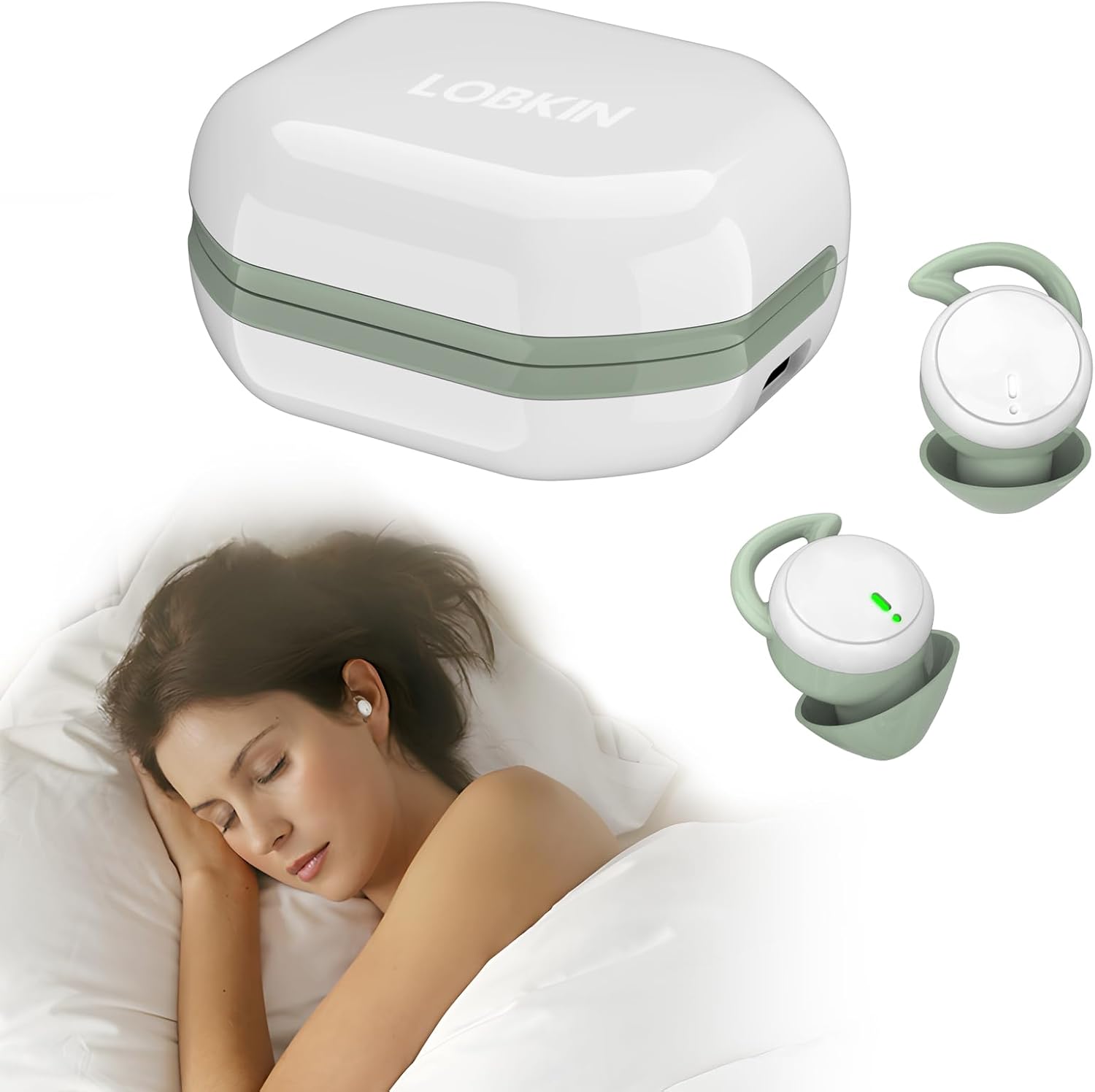 Amazon.com: LOBKIN Wireless Sleep Earbuds Invisible - Bluetooth 5.3 ...
