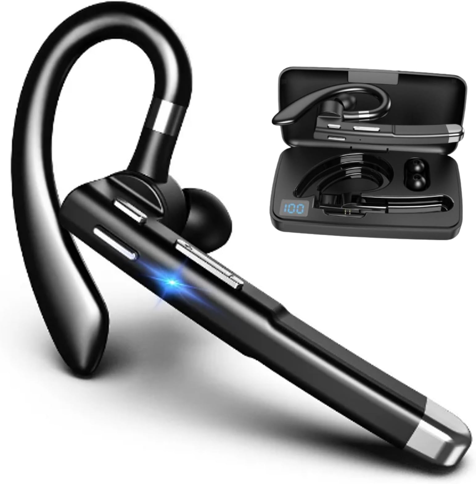 Amazon.com: Bluetooth Headset with Microphone, Wireless Headphones with ...