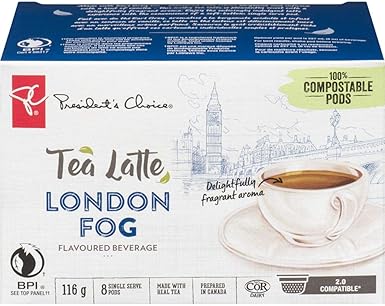PRESIDENT'S CHOICE London Fog Tea Latte Keurig Pods 8ct
