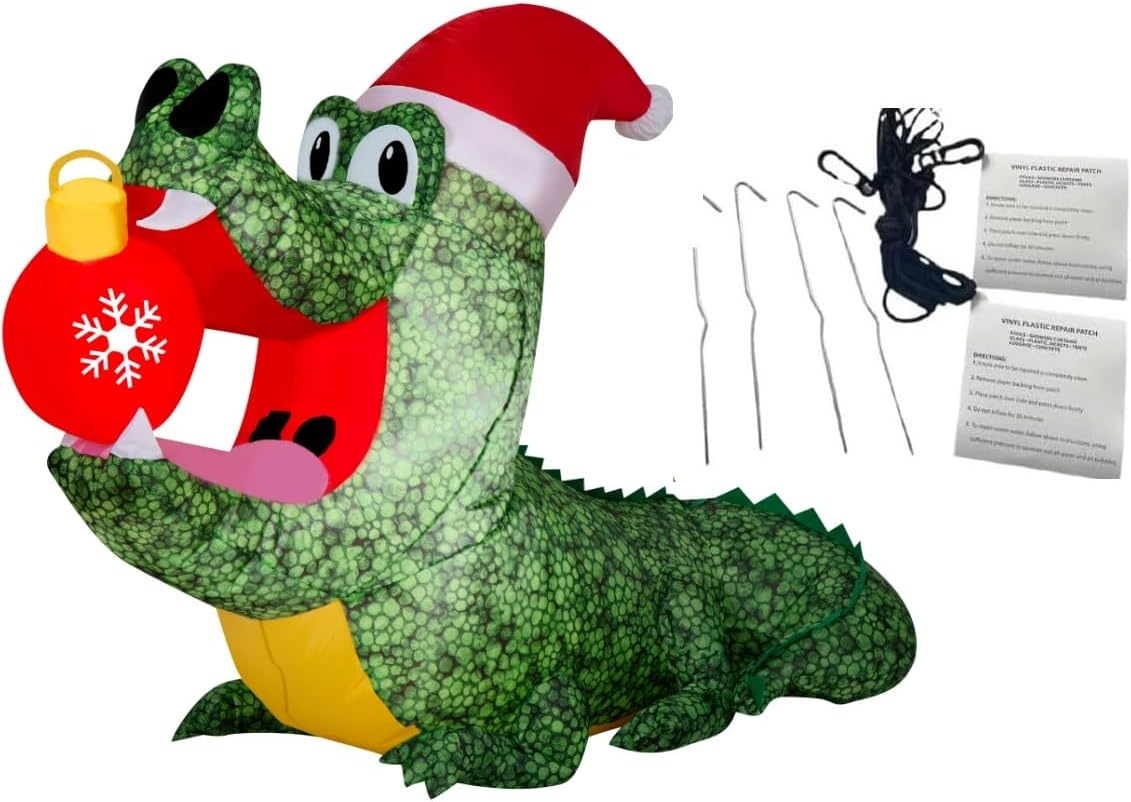 Amazon.com: Christmas Inflatable Scottish Highlander Cow in Santa Hat 3 ...