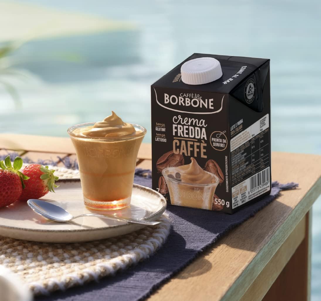 Caffè Borbone CREMA FREDDA CAFFÈ - 1 Brick 550g -a base di latte con caffè solubile delattosata ...