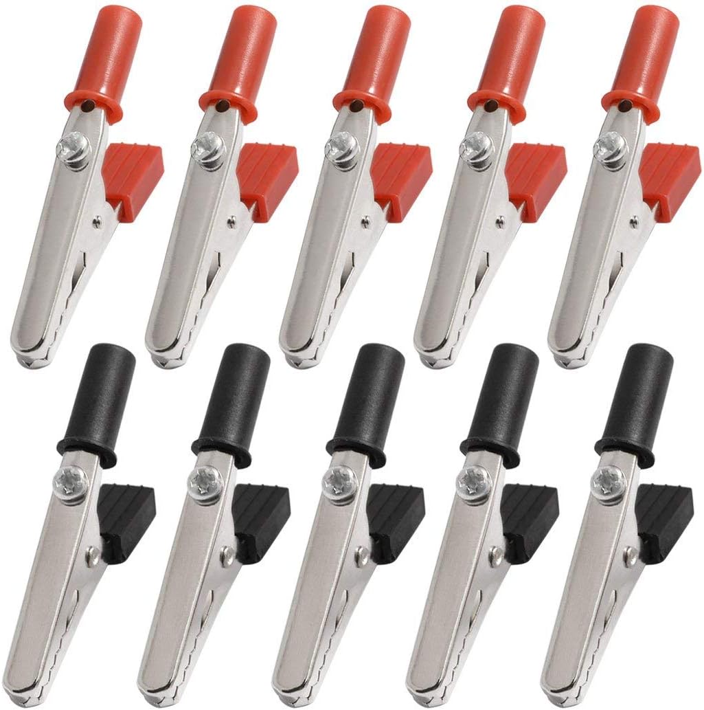 10 Pcs 50mm Plastic Handle Test Probe Metal Alligator Clips - Amazon.com