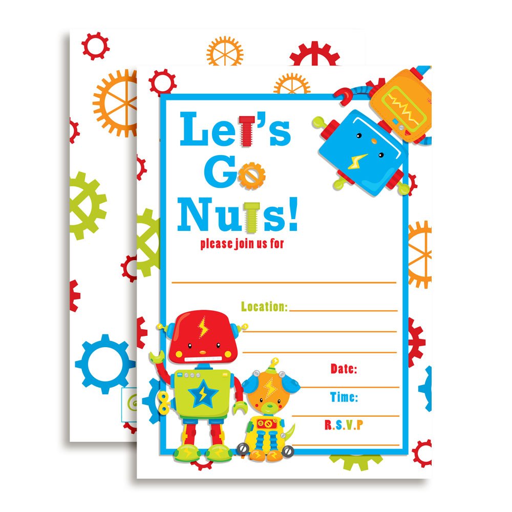 Robot Birthday Party Invitation Invitation: Robot Themed Party
