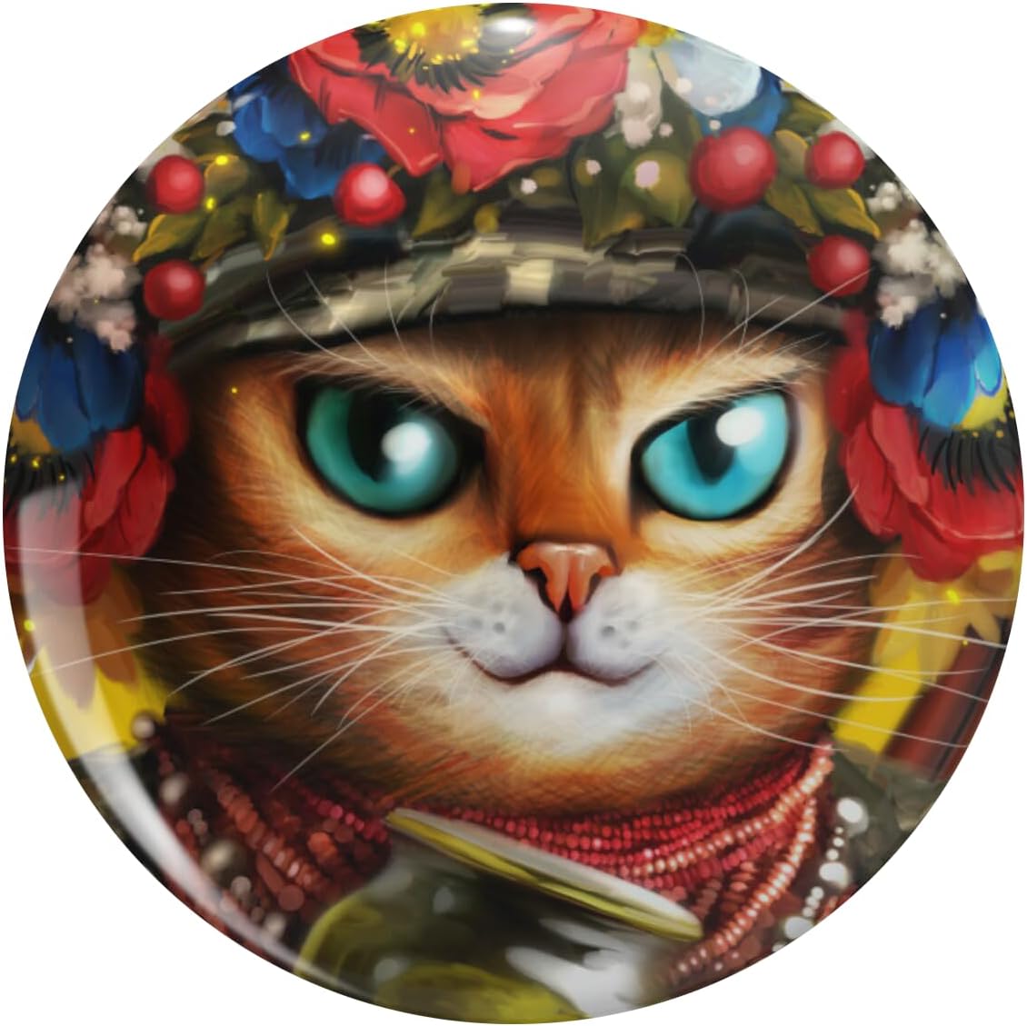 Veteran Pins Ukrainian Cat Soldier In A Wreath Of Flowers Keychain ...