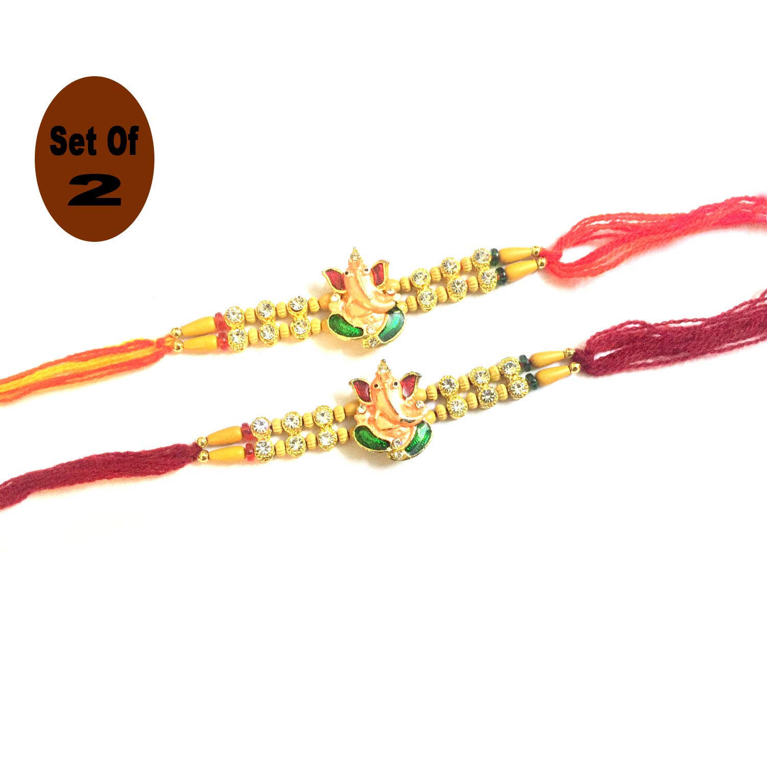 Set Of Two Ganesh Design Rakhi Thread Raksha Bandhan Gift | Desertcart ...