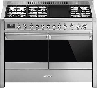 Smeg Opera 120cm Dual Fuel Range Cooker with Electric Griddle ...